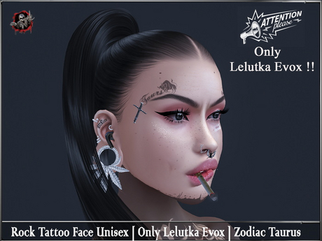 Second Life Marketplace - Rock Tattoo Face Unisex [ Only Lelutka Evox ...